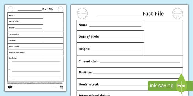 Footballer Fact File Template (creat de profesori) - Twinkl