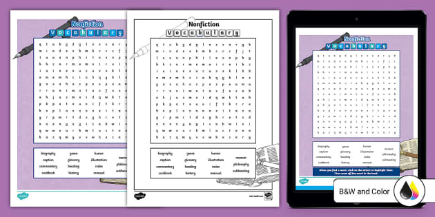 Tier 3 Vocabulary Word Search: Nonfiction for 3rd-5th Grade