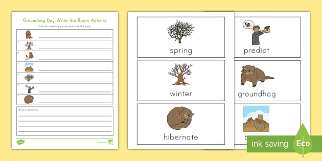 Groundhog Day Read and Write the Room Activity - Twinkl