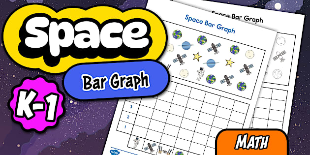 Space Bar Count and Graph to 6 Worksheet for K-1st Grade