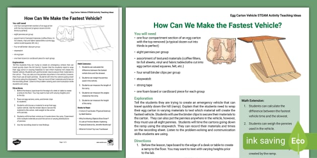 Egg Carton Vehicle STEAM Activity