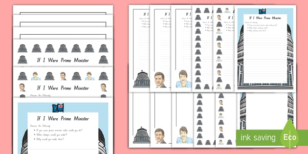 If I Were Prime Minister Writing Activity (teacher made)