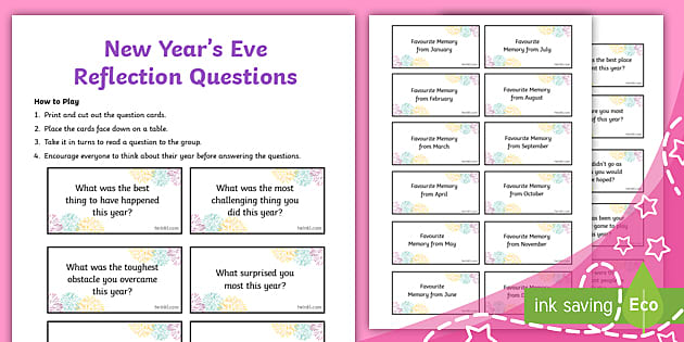 New Year's Eve Reflection Questions (teacher made) - Twinkl