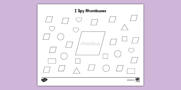 I Spy Rhombuses: Shape Recognition & Tracing Worksheet