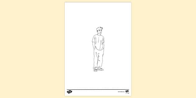 Boy Stood Up Colouring Sheet | Colouring | Twinkl Resources Boy Stood Up Colouring Sheet | Colouring | Twinkl Resources