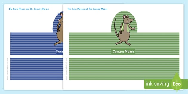 The Town Mouse and The Country Mouse Role Play Headbands - story
