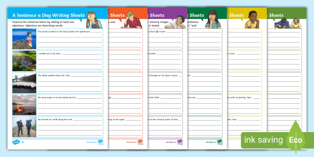 Level 3 Sentence A Day Differentiated Writing Sheets (Set 2)
