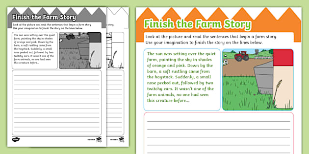 Finish the Farm Story Writing Frame - Twinkl