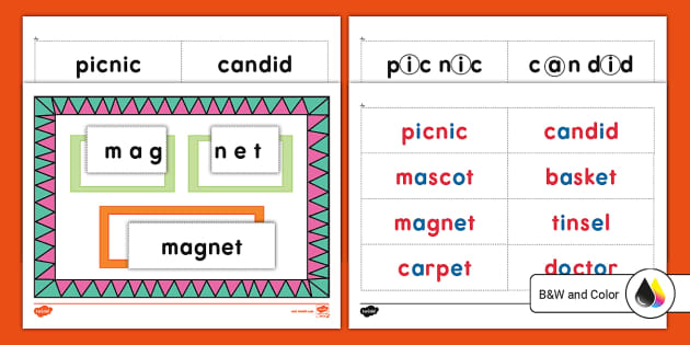 Two-Syllable Words (Different Mid Consonants) Closed Syllable
