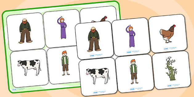 Jack and the Beanstalk Matching Cards and Board