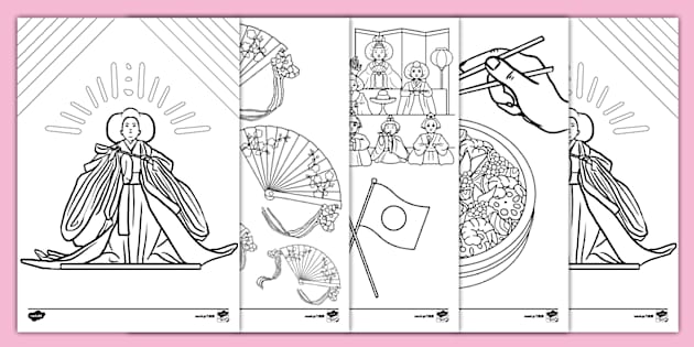 Hinamatsuri Coloring Sheets (profesor hizo) - Twinkl