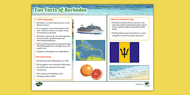 Fun Facts of Barbados Fact File (teacher made) - Twinkl