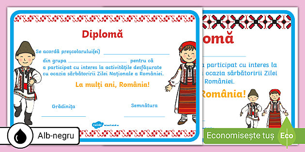 Moldova Diplomă Ziua Națională a României - Twinkl