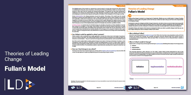 Theories of Leading Change: Fullan's Model (teacher made)