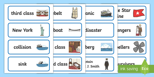 The Titanic Word Cards (teacher made) - Twinkl