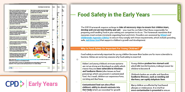 Food Safety in the Early Years | Early Years CPD | Twinkl