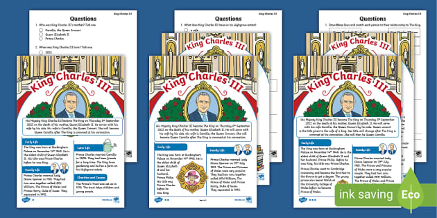 * NEW * King Charles III Differentiated Reading Comprehension - KS1