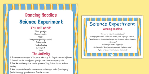 Dancing Noodles Science Experiment