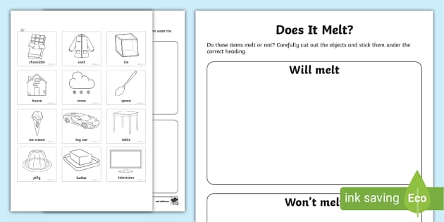 Does It Melt? - Sorting Activity (teacher made) - Twinkl