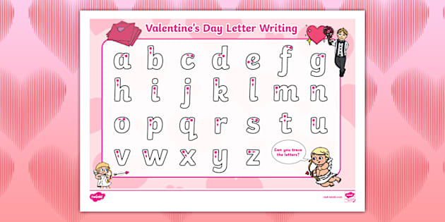 Valentine's Day Themed Letter Writing Worksheet