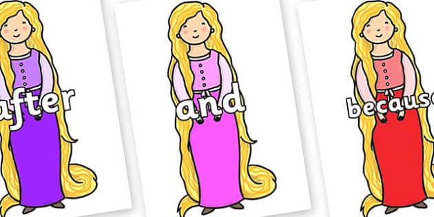 Connectives on Rapunzel (teacher made) - Twinkl