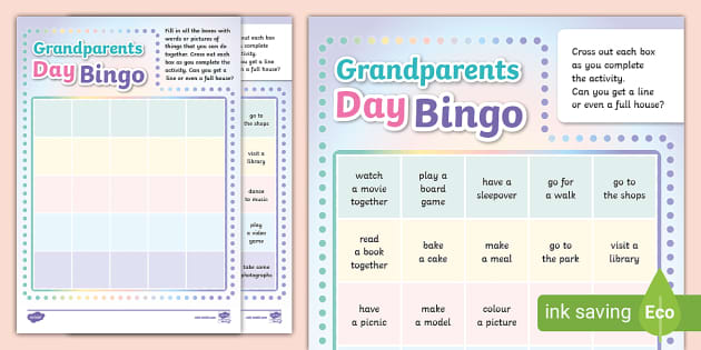 Grandparent's Day Bingo Activity - Twinkl