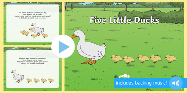 5 Little Ducks Poem & Song | Ready to use Nursery Rhymes