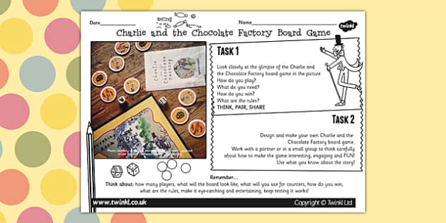 Board Game Designing Activity to Support Teaching on Charlie and the ...
