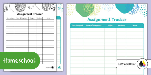 Homeschool Assignment Tracker (teacher made) - Twinkl