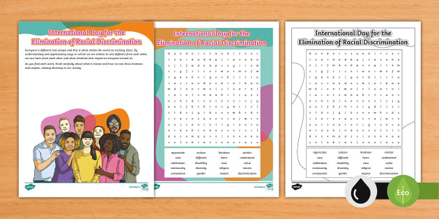 Elimination of Racial Discrimination Word Search - Twinkl