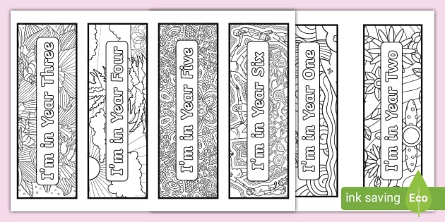 Year Group Bookmarks to Colour,new class bookmark,transition