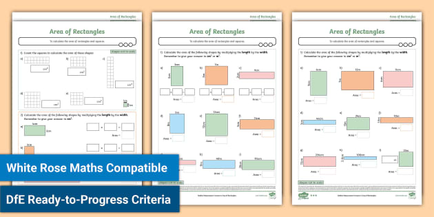 👉 Area of Rectangles Differentiated Maths Worksheets
