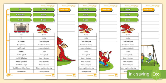 I Went/I Saw/I Had - Welsh verbs and phrases (teacher made)