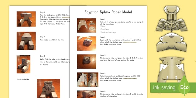 Egyptian Sphinx 3D Craft (teacher made) - Twinkl