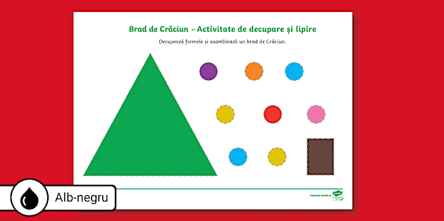 Brad de Crăciun – Activitate de decupare și lipire