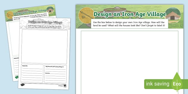 Design an Iron Age Village Worksheet (Teacher-Made) - Twinkl