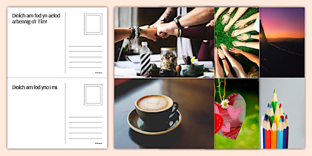 Cardiau Post Lles Staff (teacher made) - Twinkl