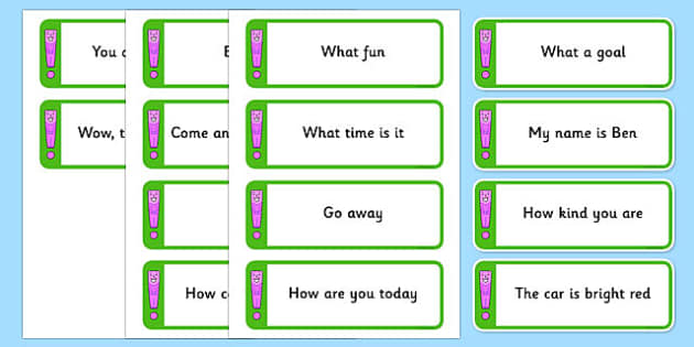 Exclamation Mark Sorting Cards (teacher made)