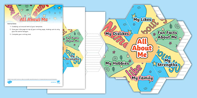 All About Me Hexagon Writing Template (teacher made)