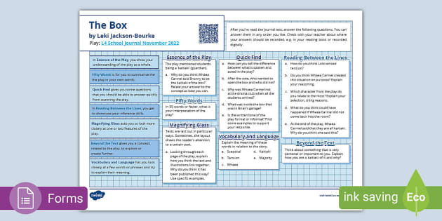 Level 4 November 2022 School Journal: The Box (teacher made)