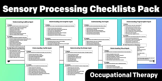 Sensory Processing Checklists Pack for OT (professor feito)