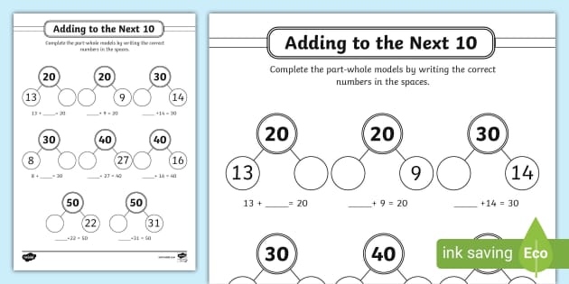 ๐ Adding to the Next Multiple of 10 Worksheet - Twinkl ๐ Adding to the Next Multiple of 10 Worksheet - Twinkl
