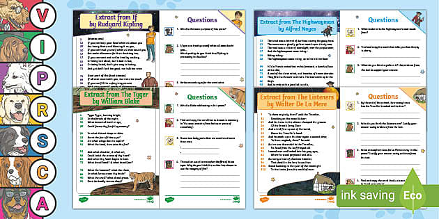 UKS2 Classic Poetry 60-Second Reads Activity Pack - Twinkl