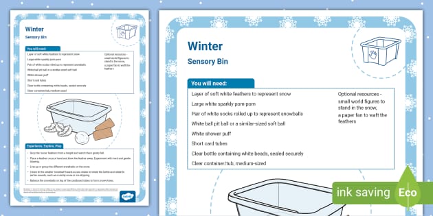 FREE! - Kindergarten Winter Sensory Bin (Teacher-Made)