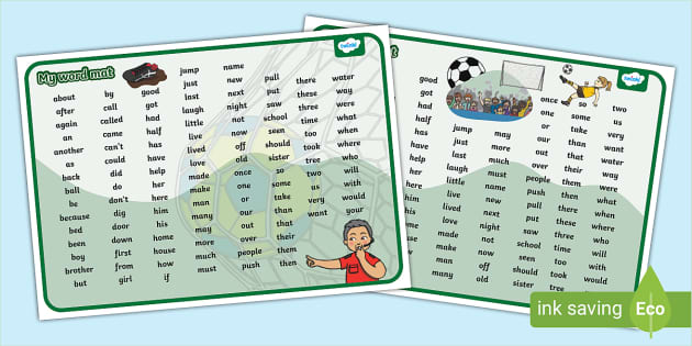 Football World Cup Themed KS1 Word Mats (teacher made)