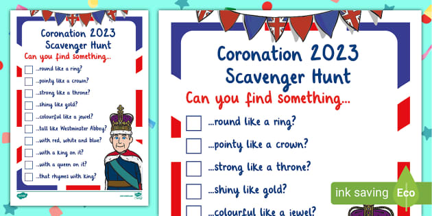 Coronation-Themed Scavenger Hunt - KS1 - EYFS (teacher made)