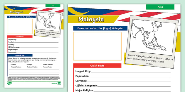 KS2 Malaysia Research Activity - Twinkl - KS2 - Twinkl