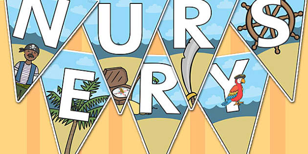 👉 Welcome to Nursery Bunting Pirate Themed (teacher made)