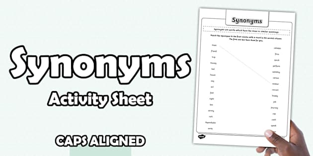 IP English -Matching Synonyms- Activity Sheet (CAPS Aligned)
