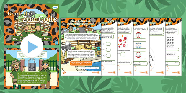Crack the Zoo Code Year 2 Maths Escape Room (Teacher-Made)